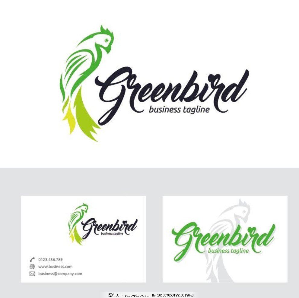 绿色的小鸟鹦鹉标志logo图标图片_Logo_LOGO标识-图行天下素材网